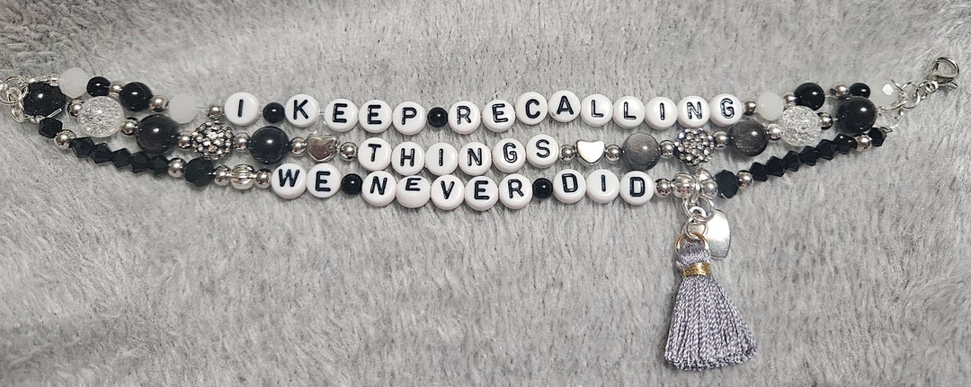 Adjustable Black and Silver I Keep Recalling Things Handmade Beaded ...