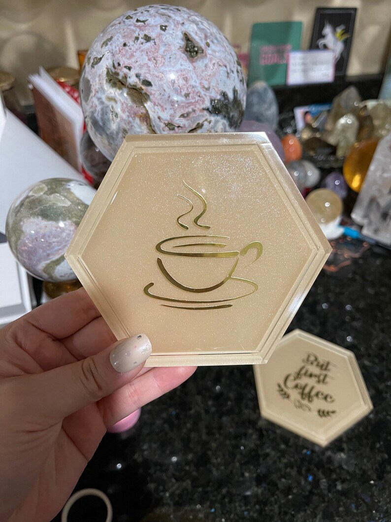 Coffee Coasters Resin Coffee Coaster but First Coffee Home - Etsy
