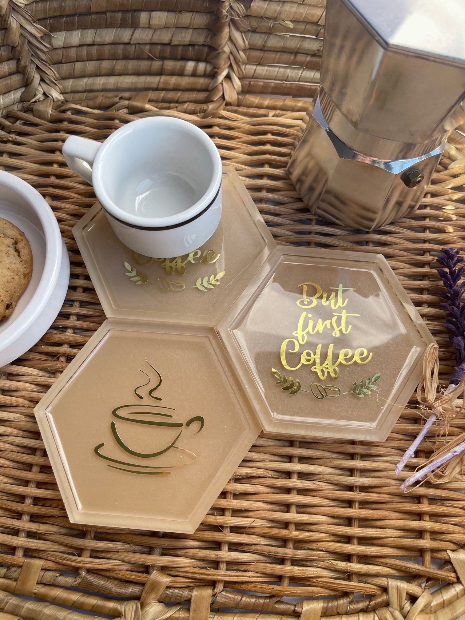 Coffee Coasters Resin Coffee Coaster But First Coffee Home | Etsy