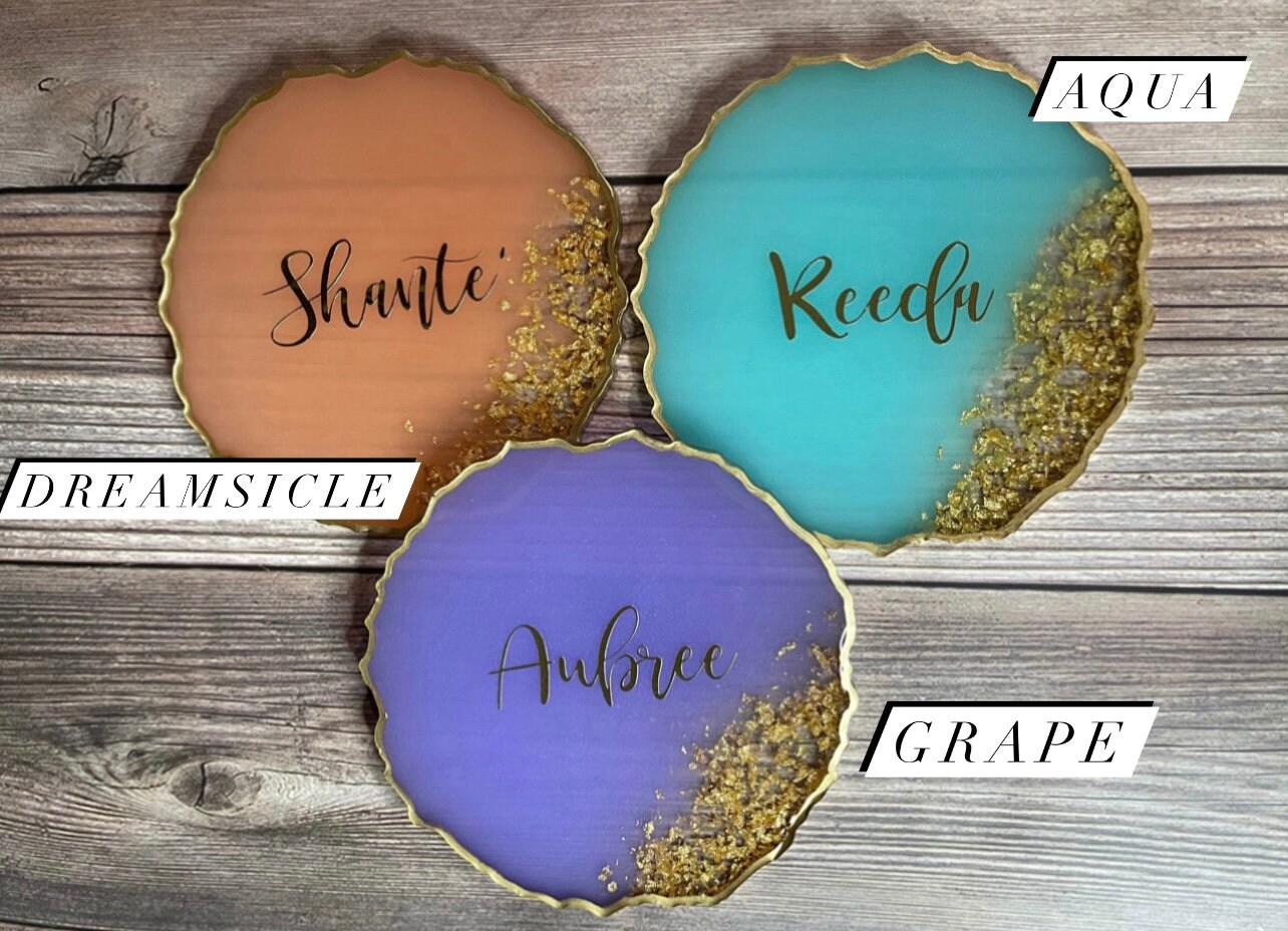 Personalized Resin Coasters Resin Coaster Jewelry Coaster - Etsy