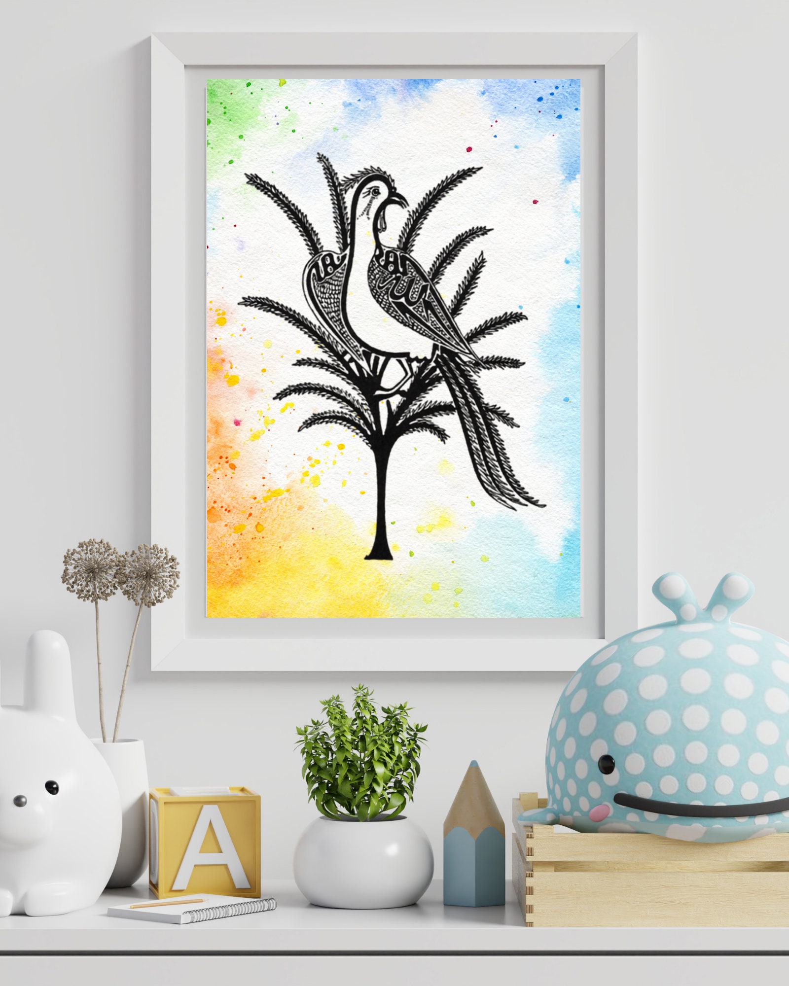 Bird of Paradise, Baha'i Calligraphy, Bahai Calligraphy, Baha'i Wall ...