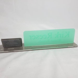 Desk Name Plate With Business Card Holder - Etsy