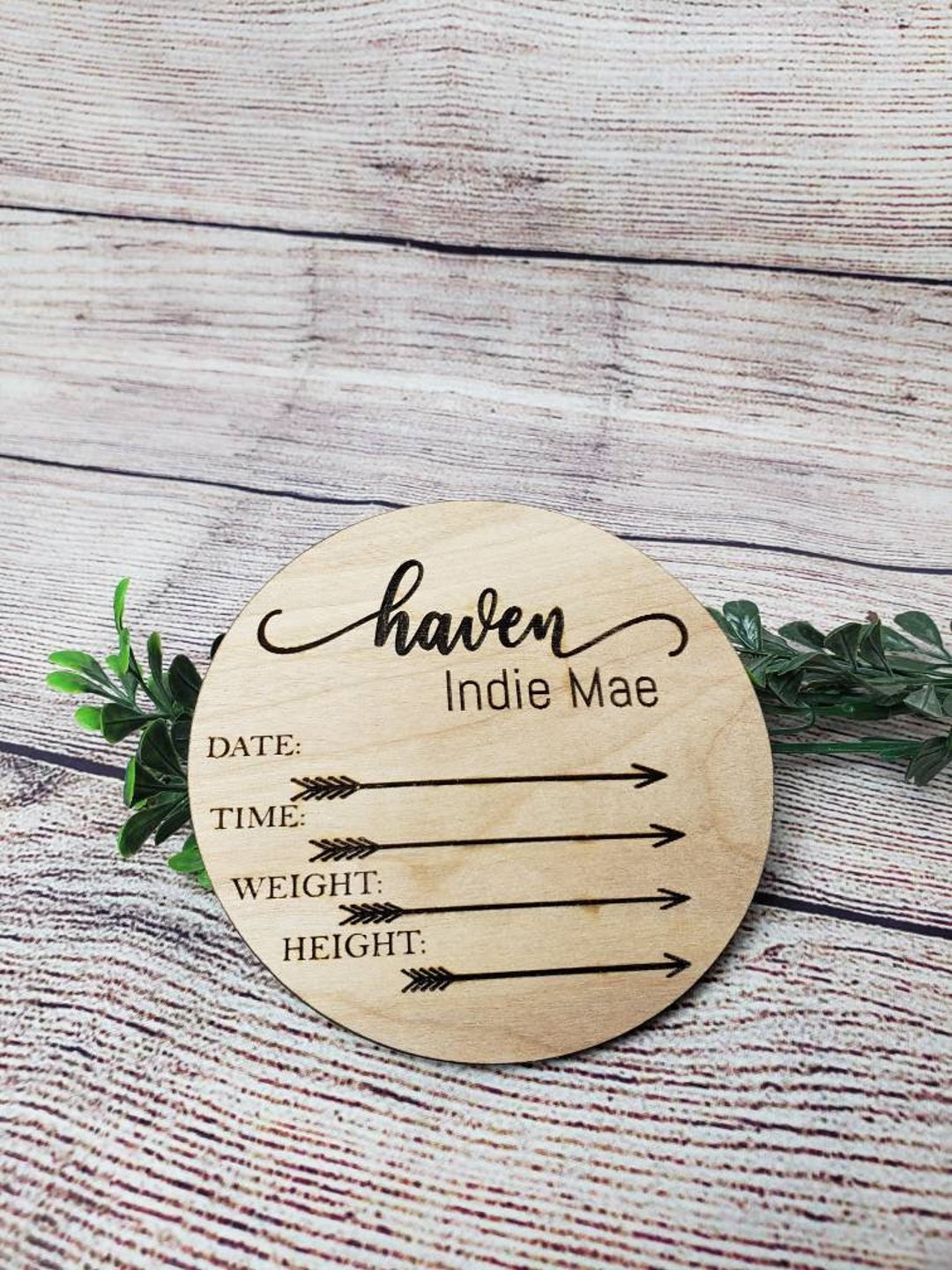 Hospital Baby Birth Statistic Sign| Custom Laser Engraved Circle With ...