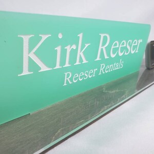 Desk Name Plate With Business Card Holder - Etsy