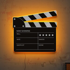 Clapperboard Led Sign, Movie Clapper Board, Home Cinema Neon Sign ...
