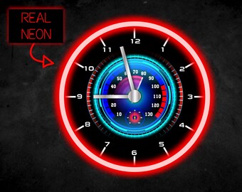 Neon Garage Clock - Etsy