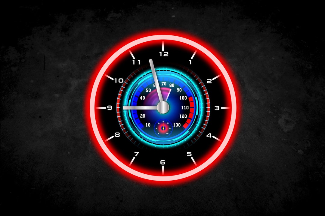 Car Wall Clock, Speedometer Wall Clock, Mancave Clock,garage Wall Clock ...