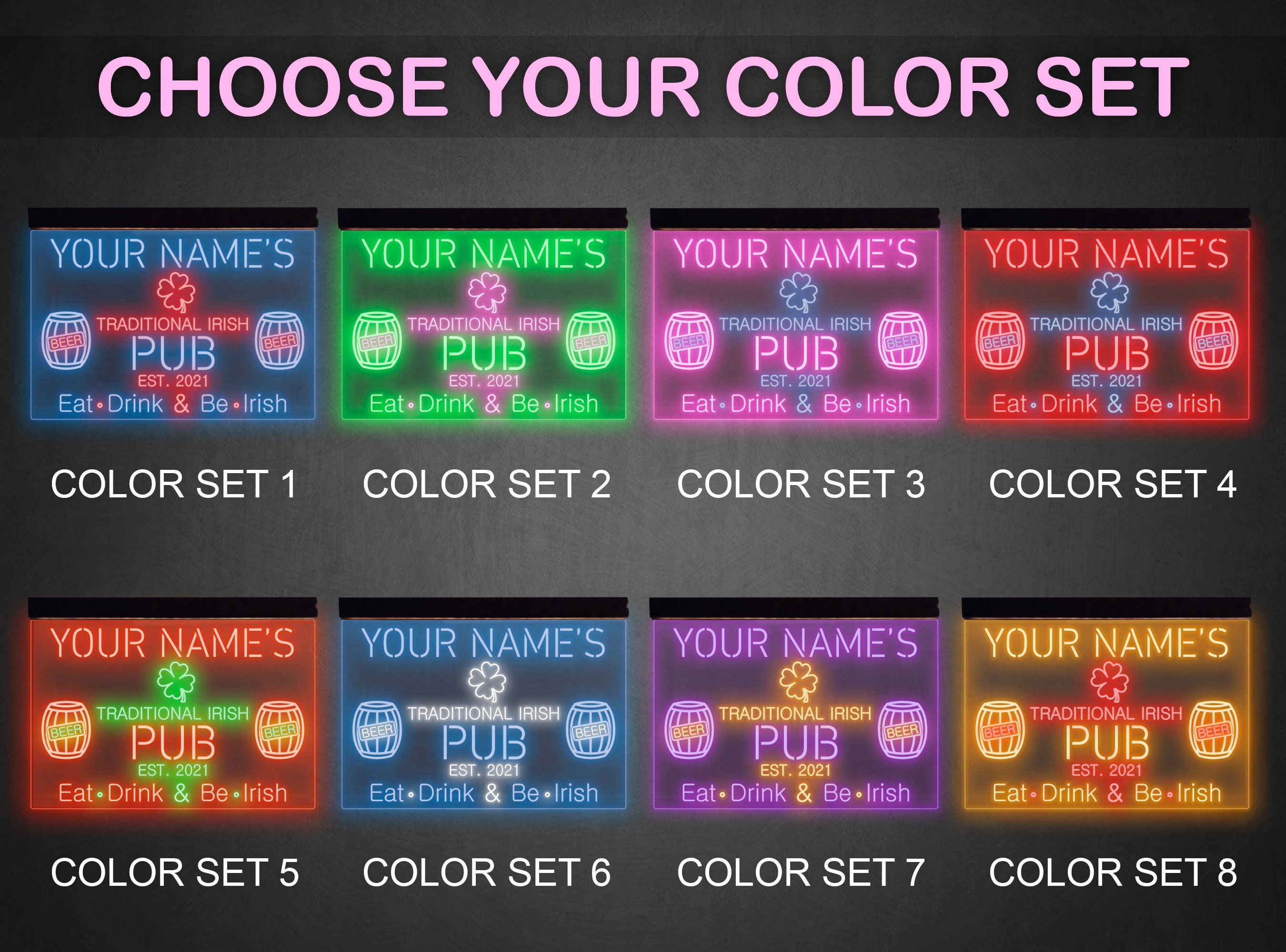 Irish Pub Sign,irish Pub Neon Sign,irish Pub Led Sign,bar Neon Sign,bar ...