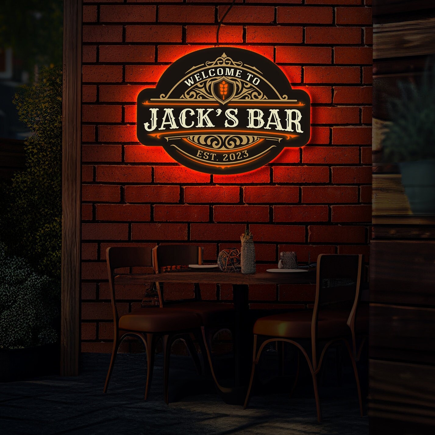 Custom Bar Led Sign, Led Business Sign, Bar Name Neon Sign,pub Light ...