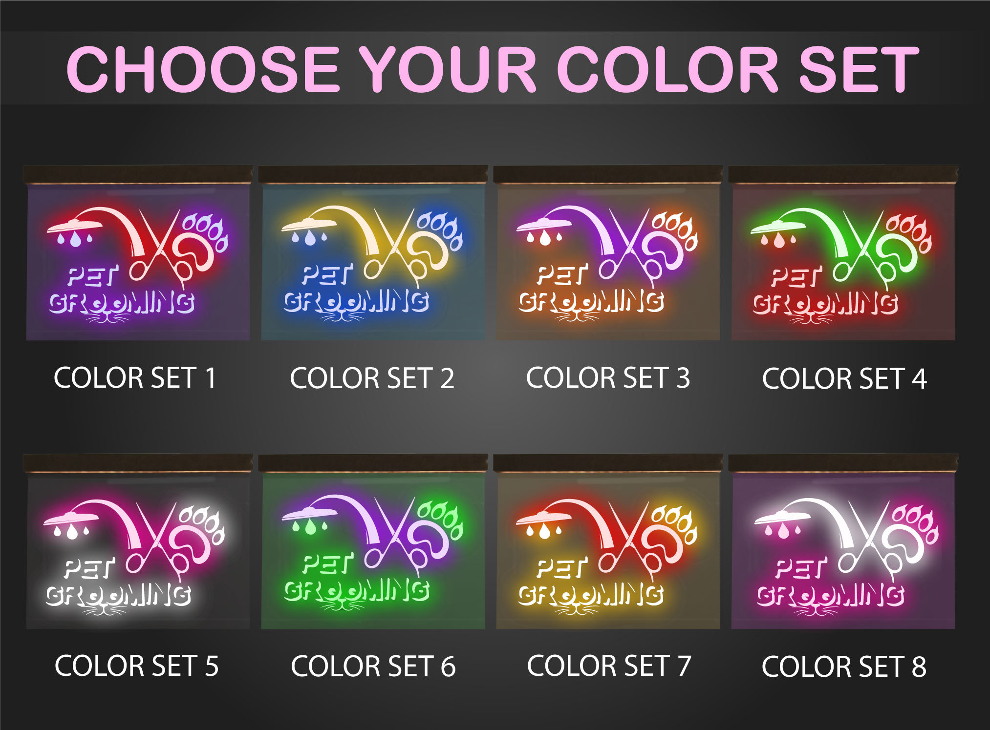 Pet Grooming Sign, Grooming Salon Decor, Pet Grooming Neon Sign ...