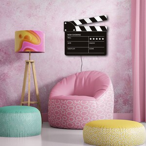 Clapperboard Led Sign, Movie Clapper Board, Home Cinema Neon Sign ...