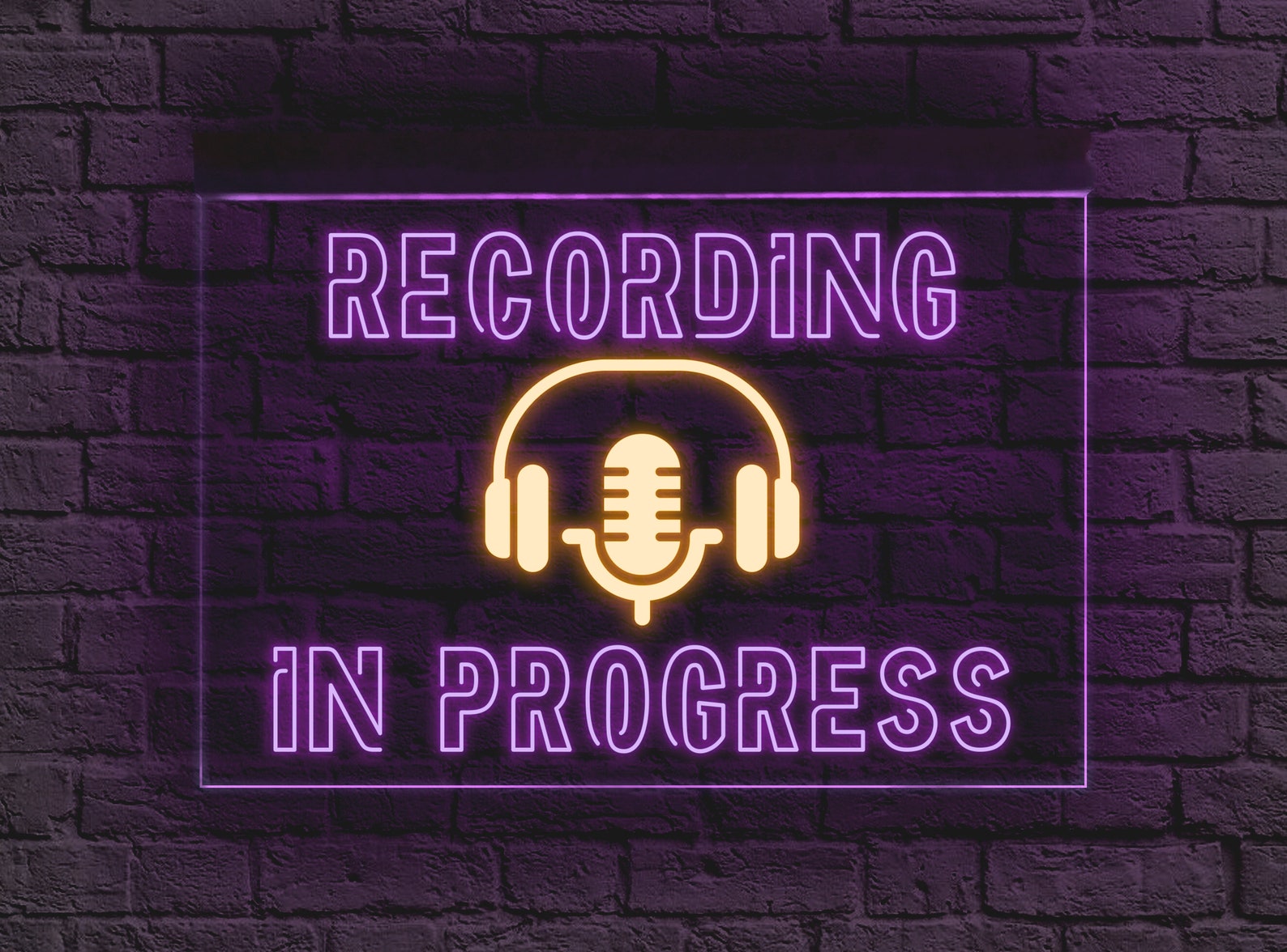 Recording in Progress Sign, Recording Neon Sign, Recording Light Sign ...
