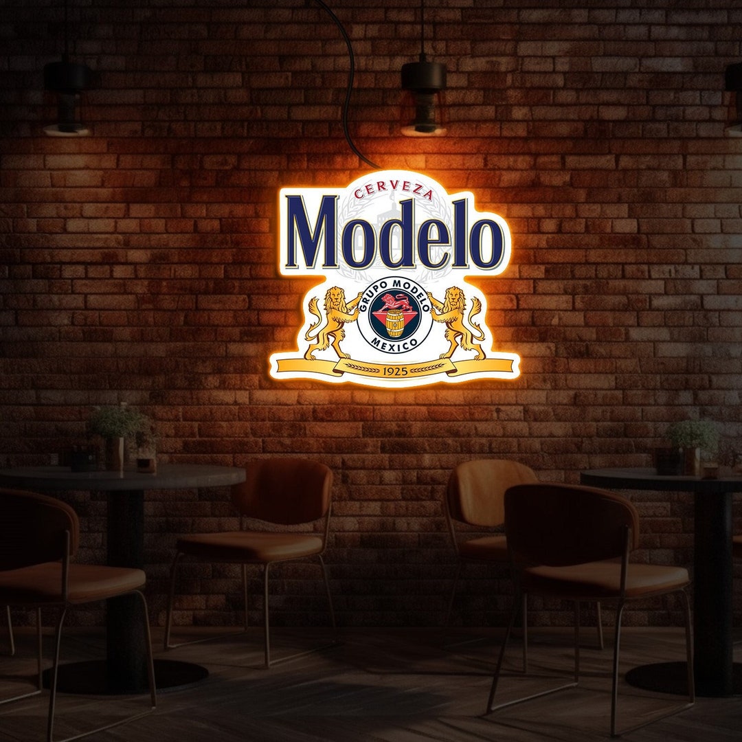Modelo beer logo sign, Modelo neon sign, Modelo light up sign, Modelo ...
