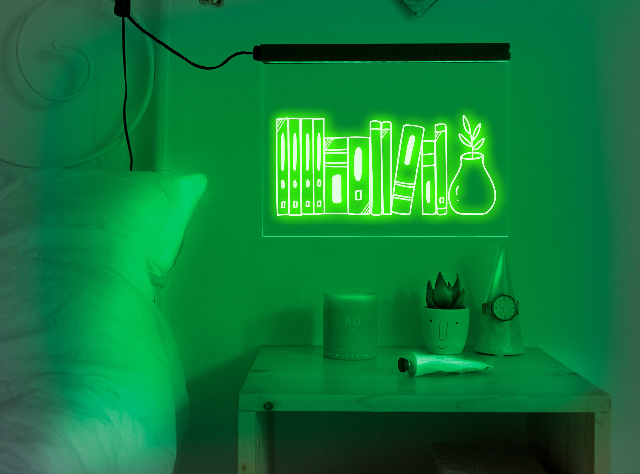 Book Neon Sign, Book Led Sign, Book Light Sign,library Neon Sign ...