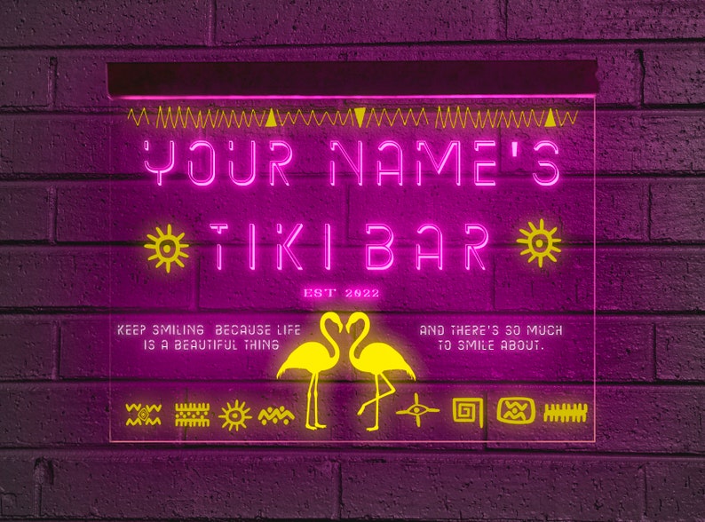 Tiki Bar Sign Personalized Tiki Bar Neon Sign Tiki Bar Led - Etsy