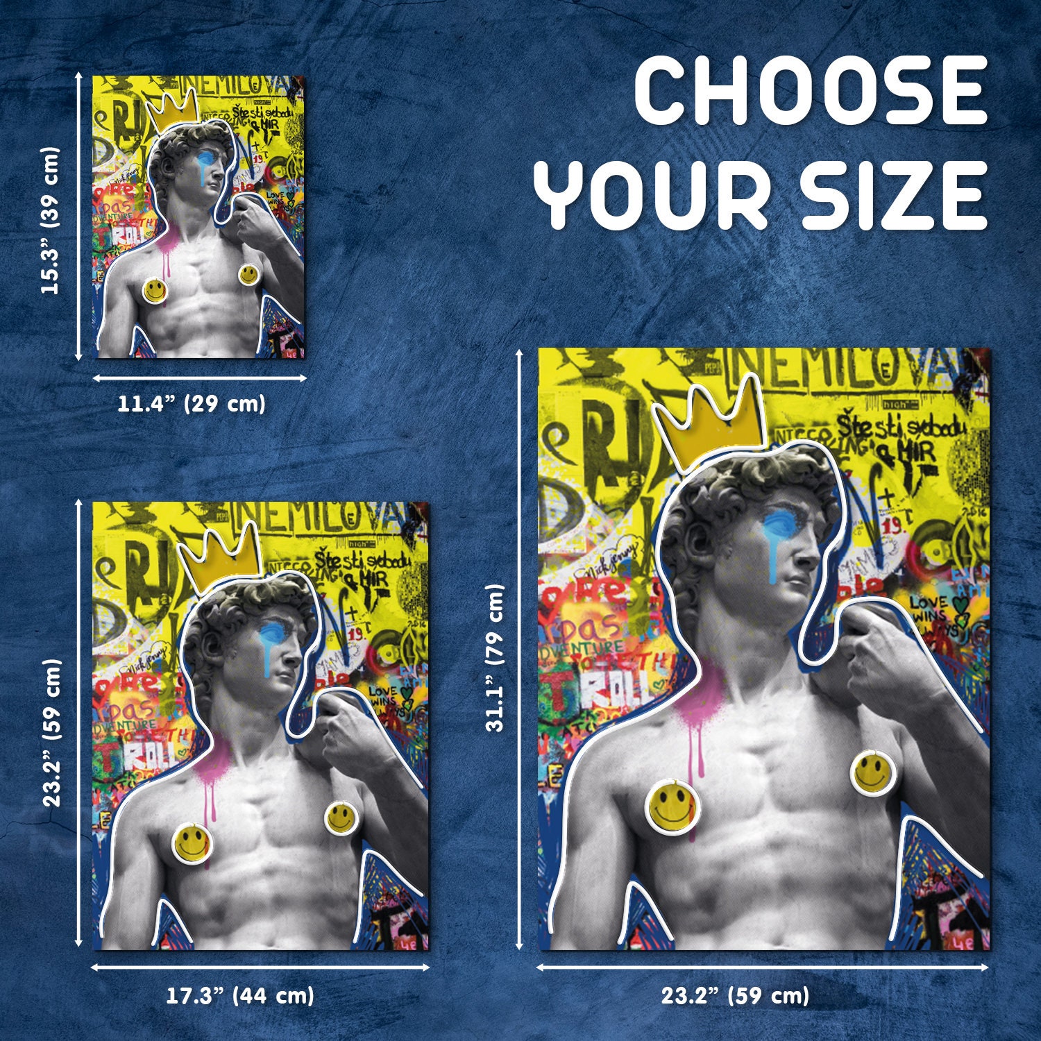 David Neon Sign, David Pop Art, David Neon Art Print, Greek Sculpture ...