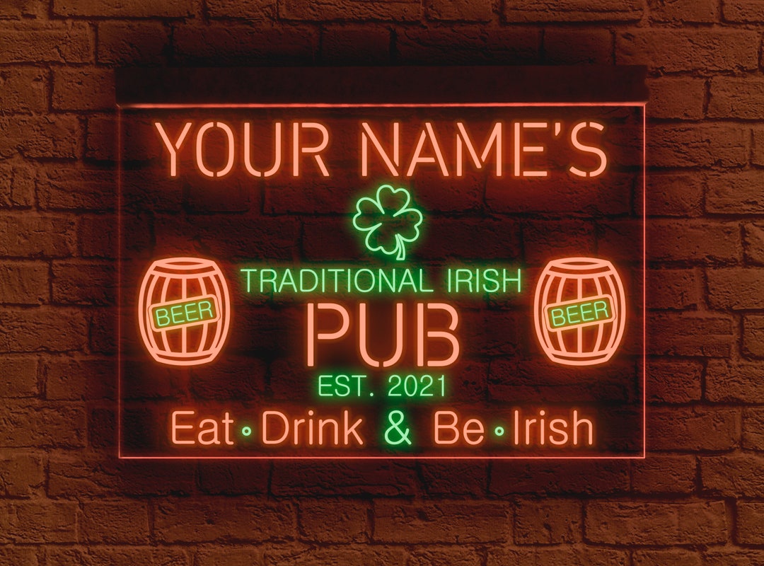 Irish Pub Sign, Irish Pub Neon Sign, Irish Pub Led Sign, Custom Home ...
