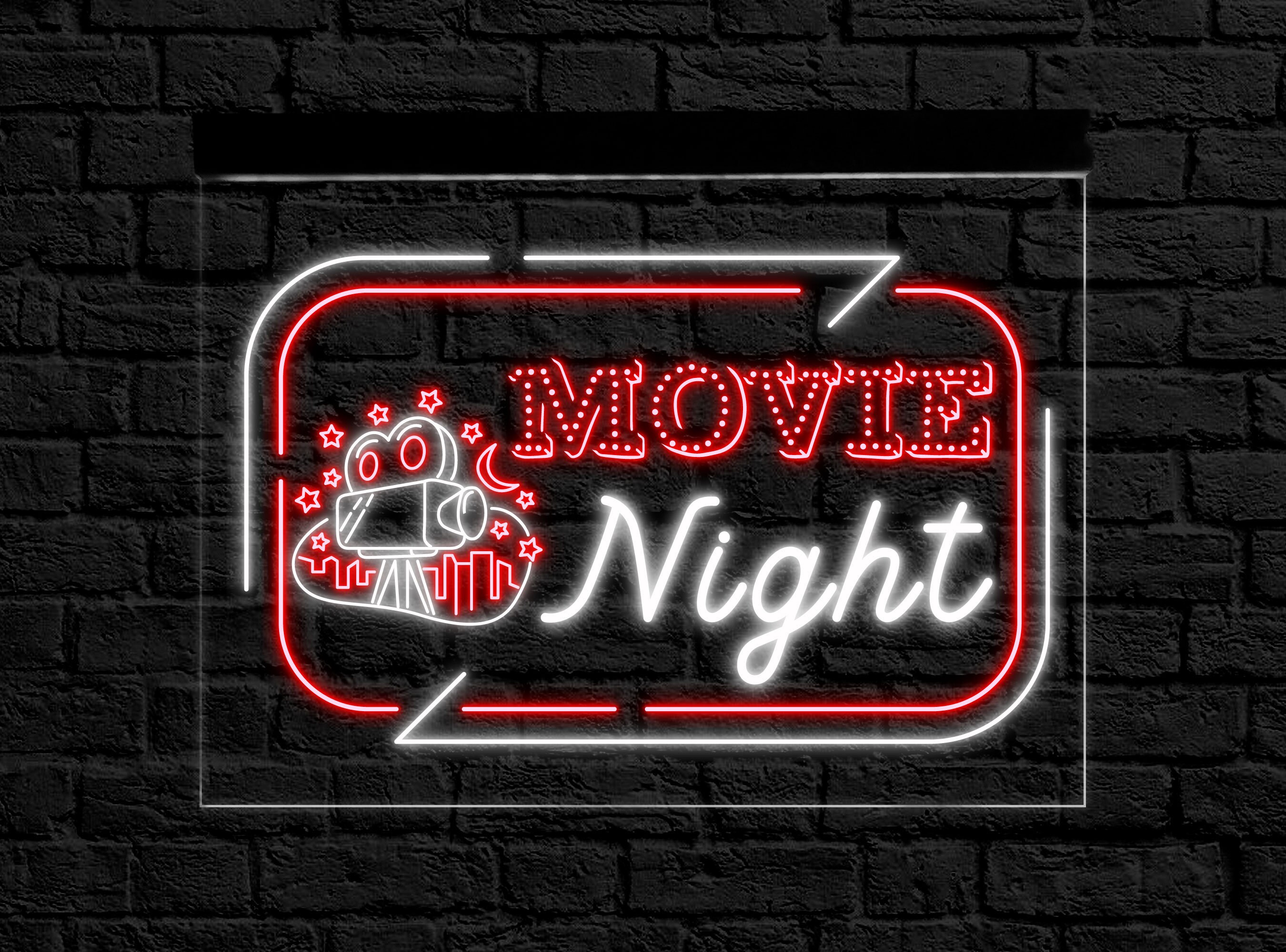 Movie Night Sign Movie Neon Sign Movie Night Decor Movie - Etsy