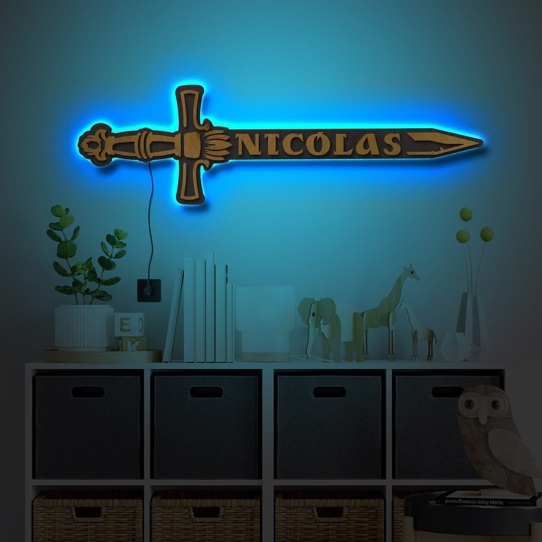 Custom Sword Neon Sign, Personalized Sword Led Sign, Anime Neon Sign ...