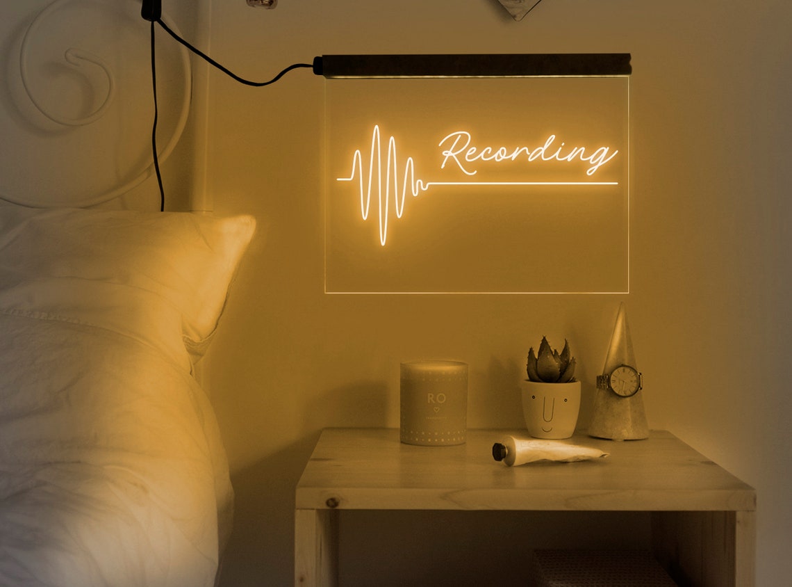 Recording Neon Sign Recording Neon Light Recording Led Sign - Etsy