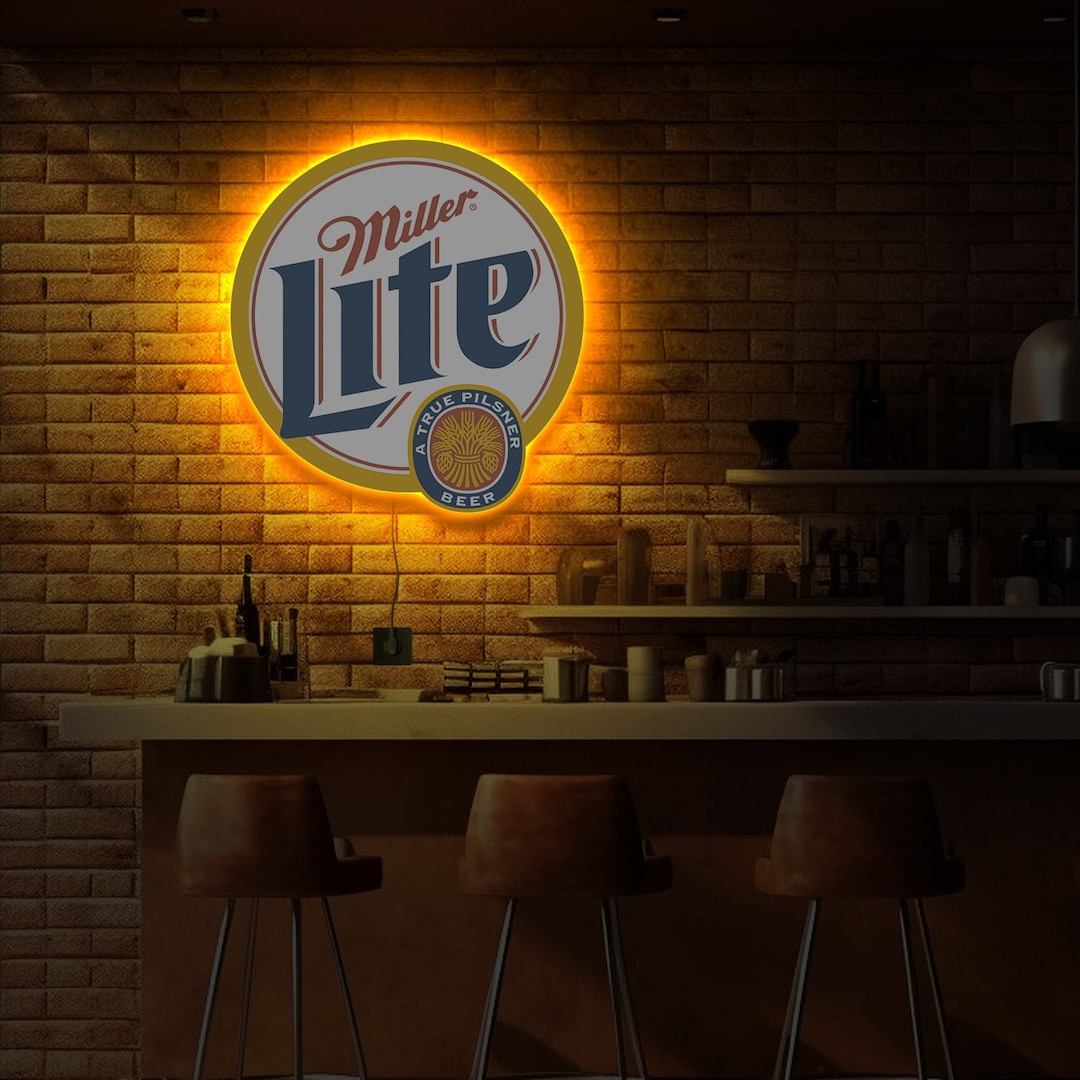 Miller Lite Neon Sign, Miller Lite Logo, Miller Beer Lighted Sign, Beer ...