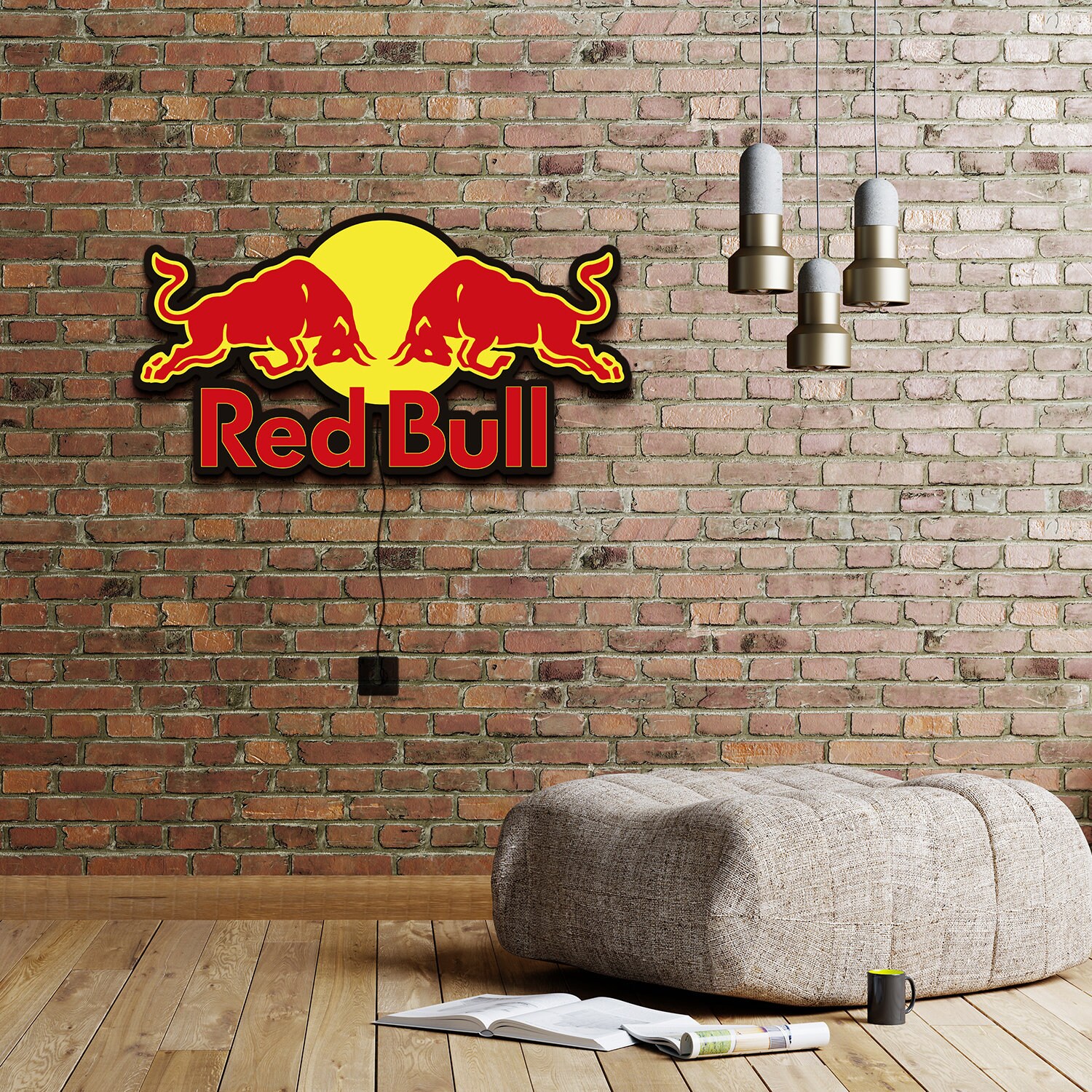 Señal de neón de Red Bull, señal LED de Red Bull, arte de pared de Red ...