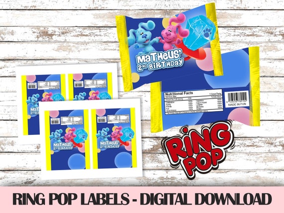 BLUE Ring Pop Label Blue DIGITAL DOWNLOAD Blue Ring Pop | Etsy