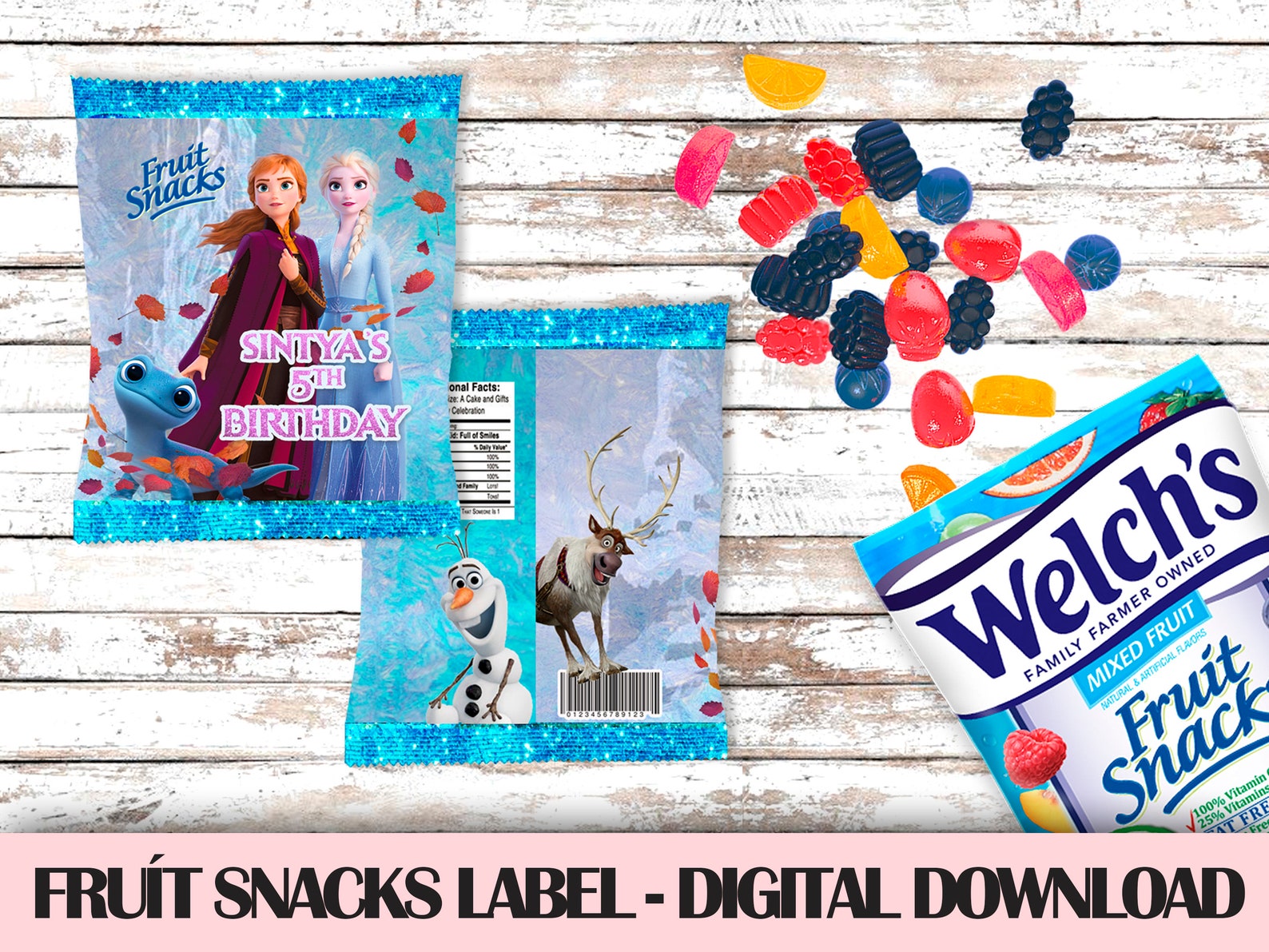 Frozen Fruit Snacks Label DIGITAL DOWNLOAD Printable | Etsy