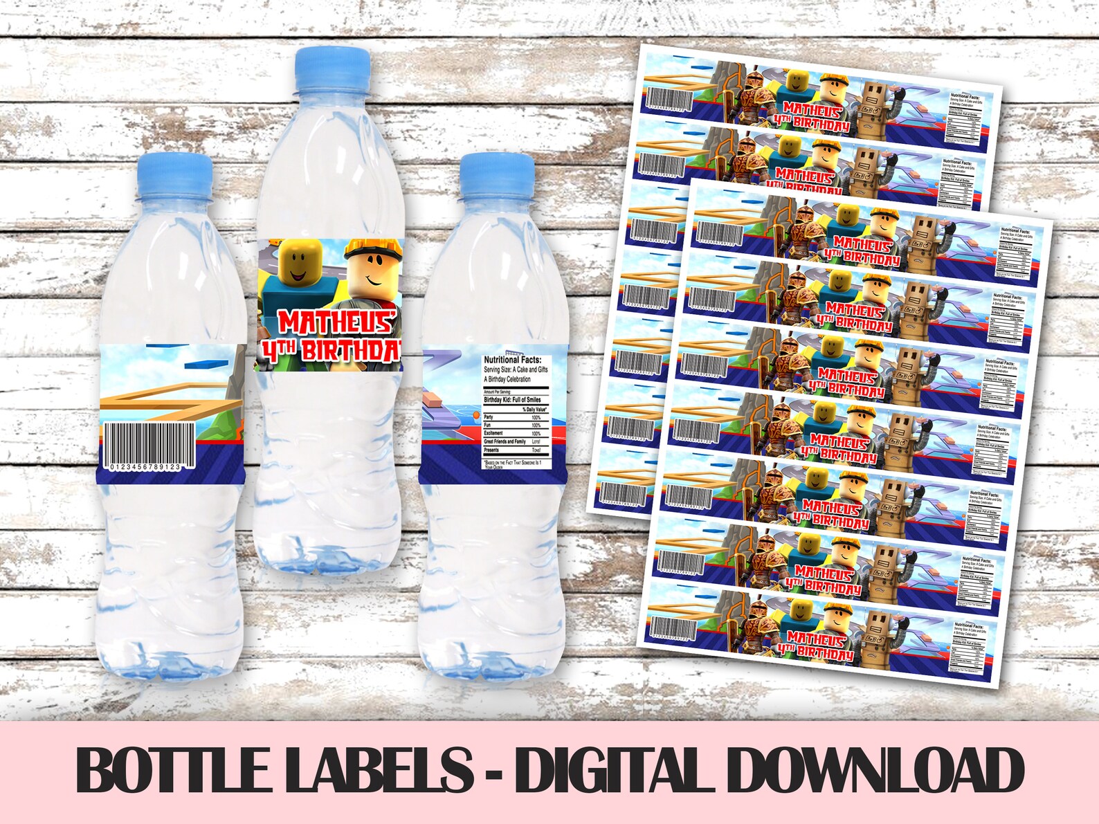 Roblox Bottle Label Printable Roblox Water Labels Girl - Etsy Singapore
