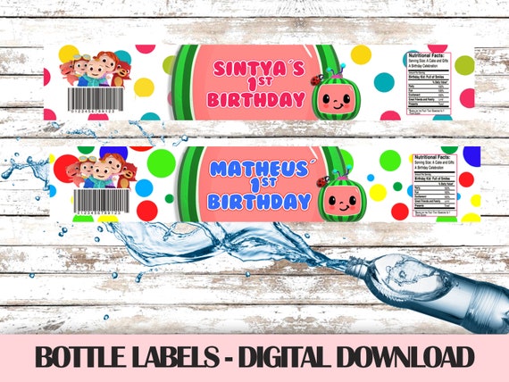 Cocomelon Bottle Label Printable cocomelon Water Labels | Etsy