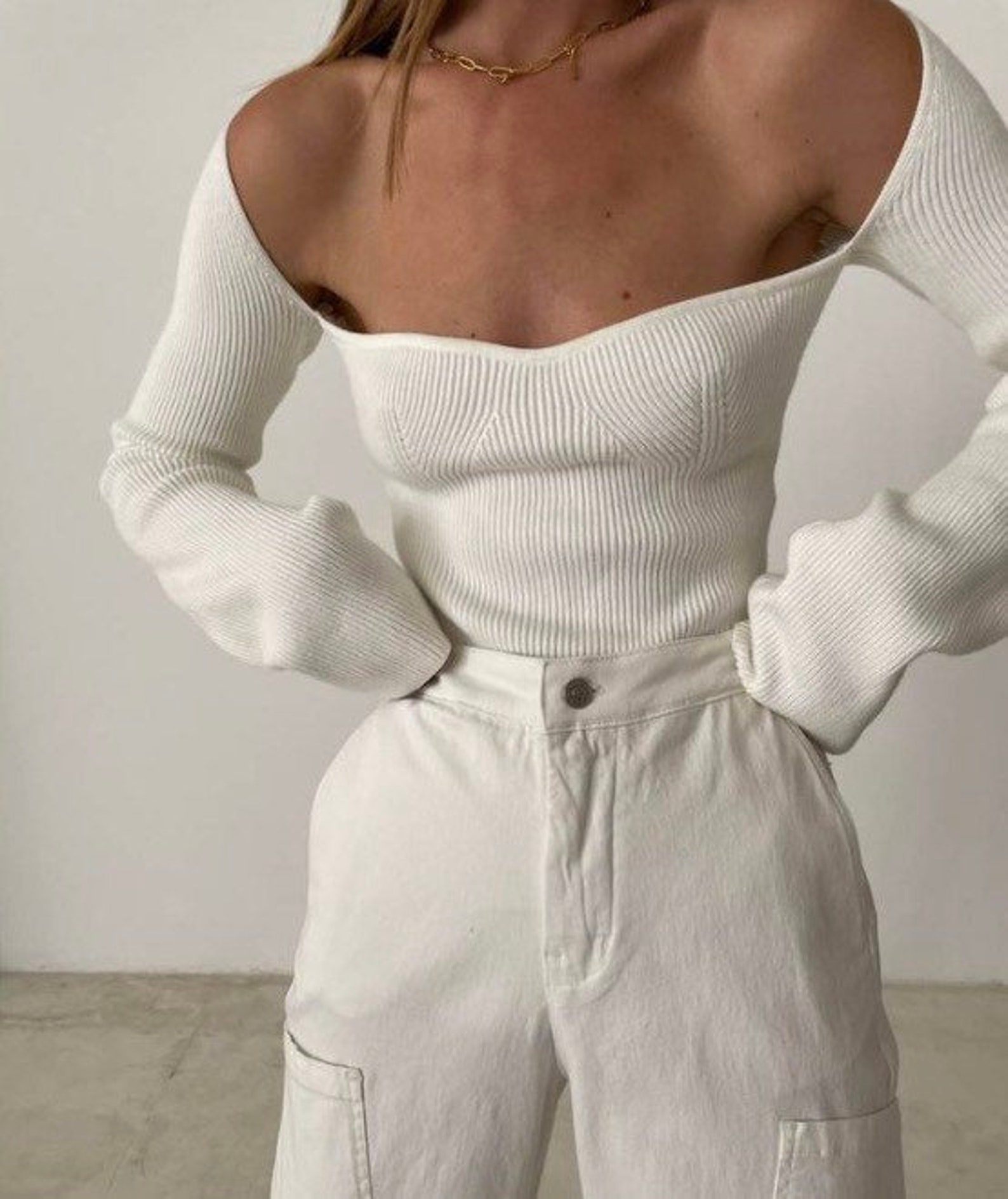 Sweetheart Knit Jumper Ribbed Knit Jumper Sweetheart - Etsy UK