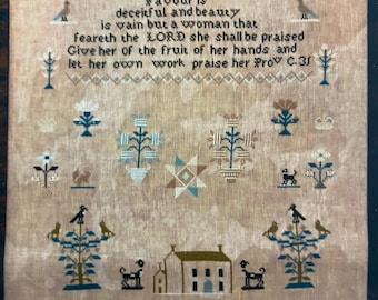 Mary Barr Reproduction Sampler 1828 Modern Sampler Pattern - Etsy