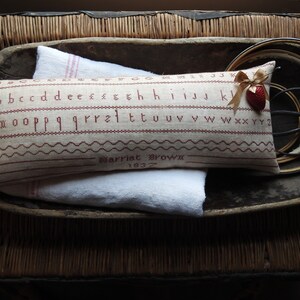 PDF FILE * Harriat Brown Redwork Sampler Pinkeep - Etsy