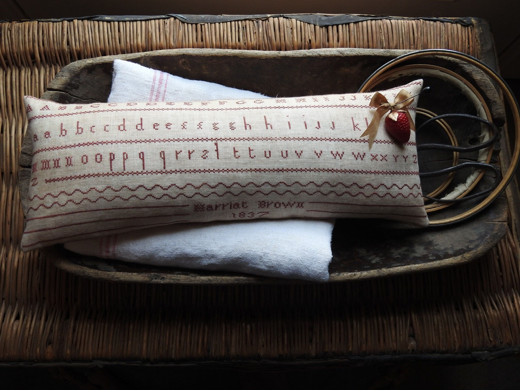 PDF FILE Harriat Brown Redwork Sampler Pinkeep - Etsy