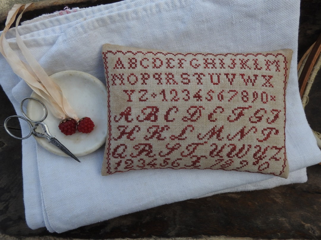 PDF FILE * Little Redwork Pinkeep - Etsy