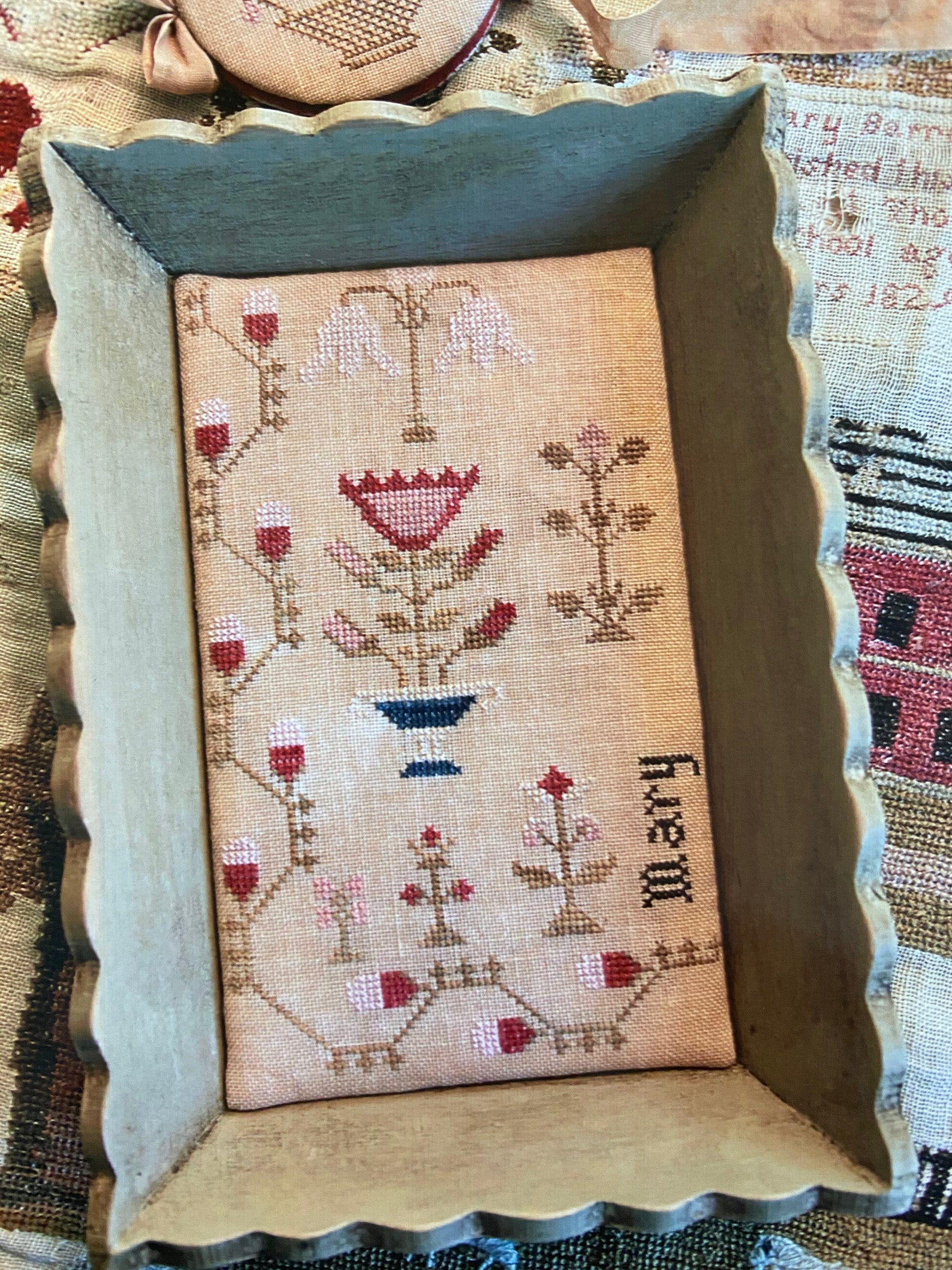 PDF FILE snippets of Mary Barres Sampler Medium Sewing Tray & Needle ...