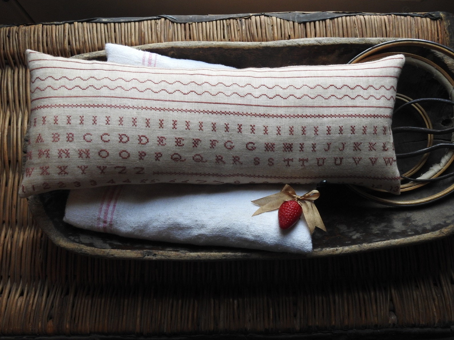 PDF FILE Harriat Brown Redwork Sampler Pinkeep - Etsy