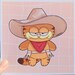 Cowboy Garfield Square Art Print, Small and Large Sizes, 148mm, 210mm ...