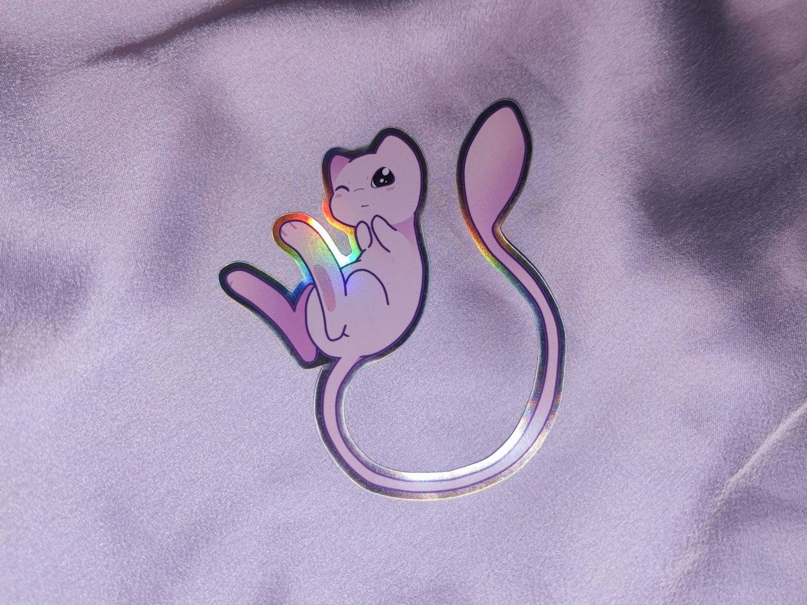 Pokemon Mew Holographic 8x9cm Sticker | Etsy