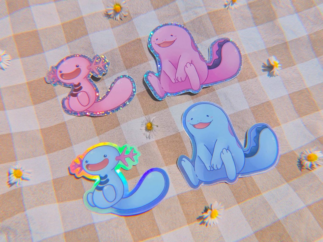 Pokemon Wooper Quagsire Shiny Holographic Glitter Sticker - Etsy