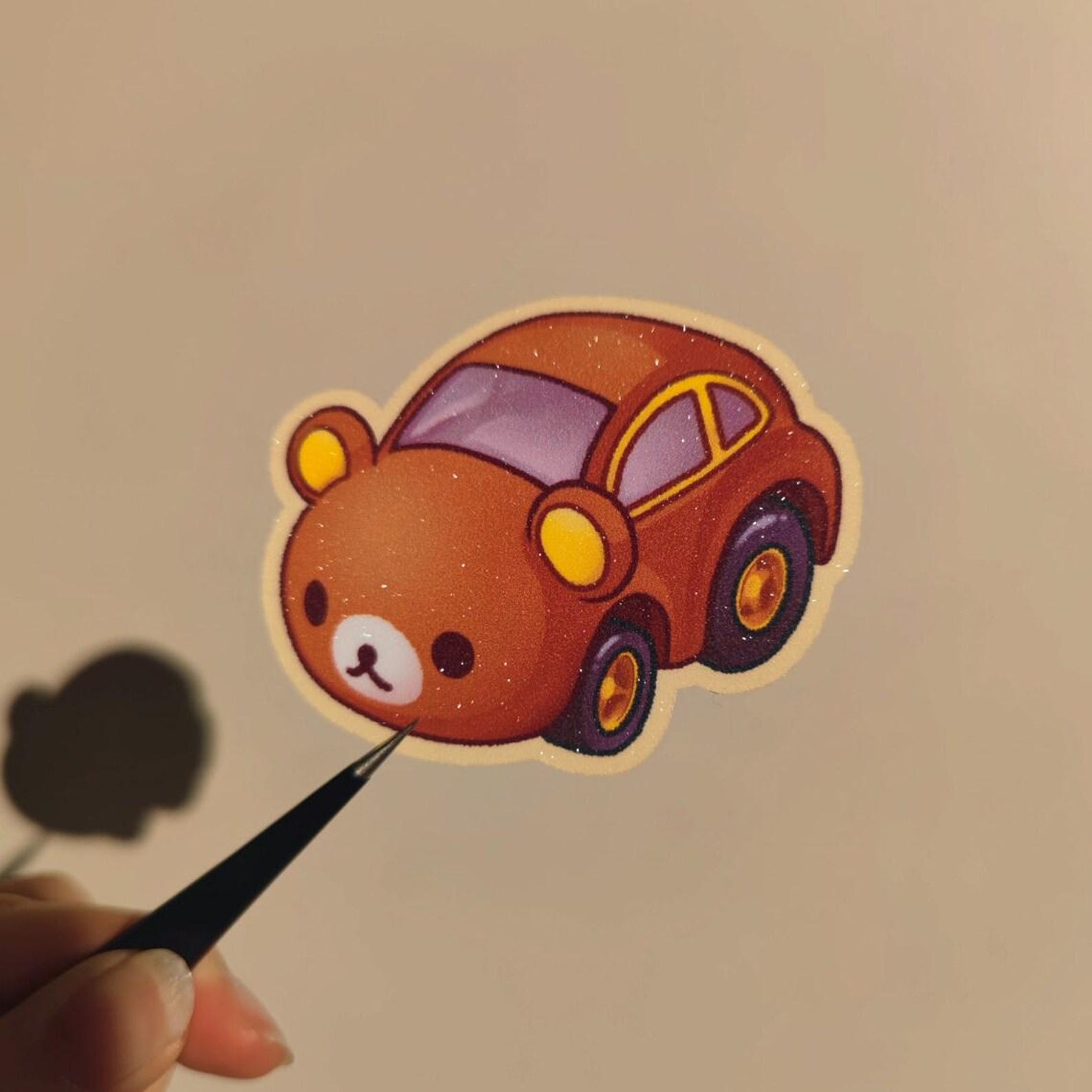 Kuma Bear Car Glitter Stardust Waterproof Sticker, Kawaii, Cute ...