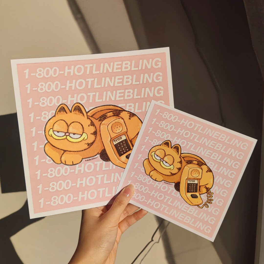 Garfield Telephone Square Art Print, Small and Large Sizes, 148mm ...