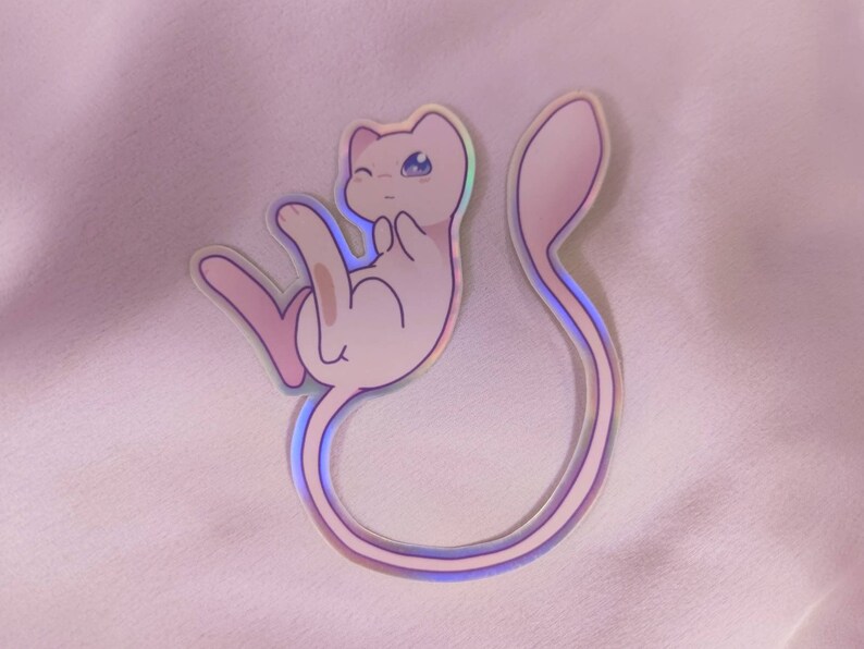 Pokemon Mew Holographic 8x9cm Sticker - Etsy