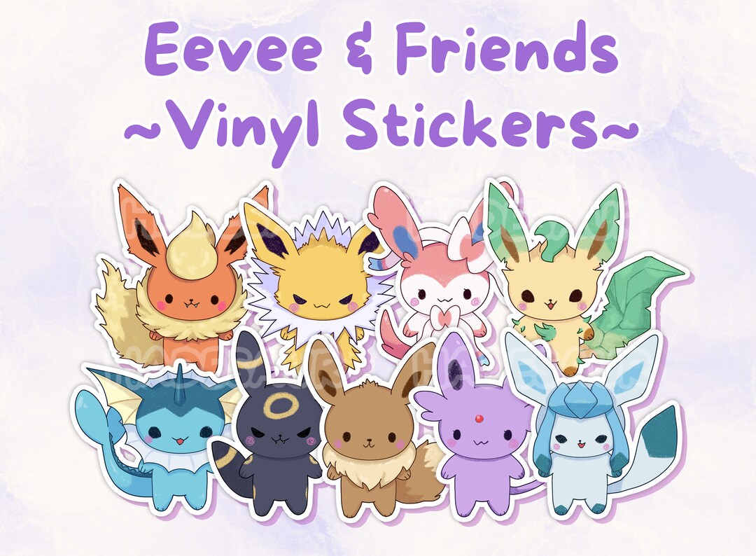 Eevee & Eeveelutions Glossy Vinyl Stickers - Etsy UK