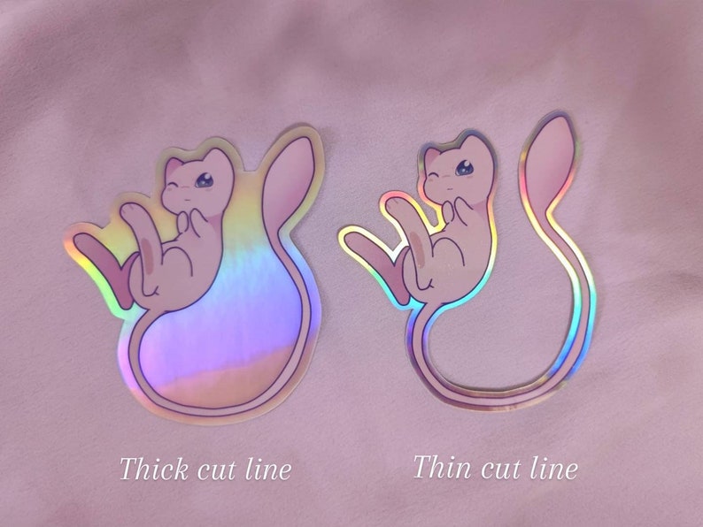 Pokemon Mew Holographic 8x9cm Sticker - Etsy