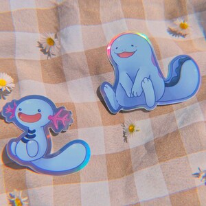 Pokemon Wooper Quagsire Shiny Holographic Glitter Sticker - Etsy