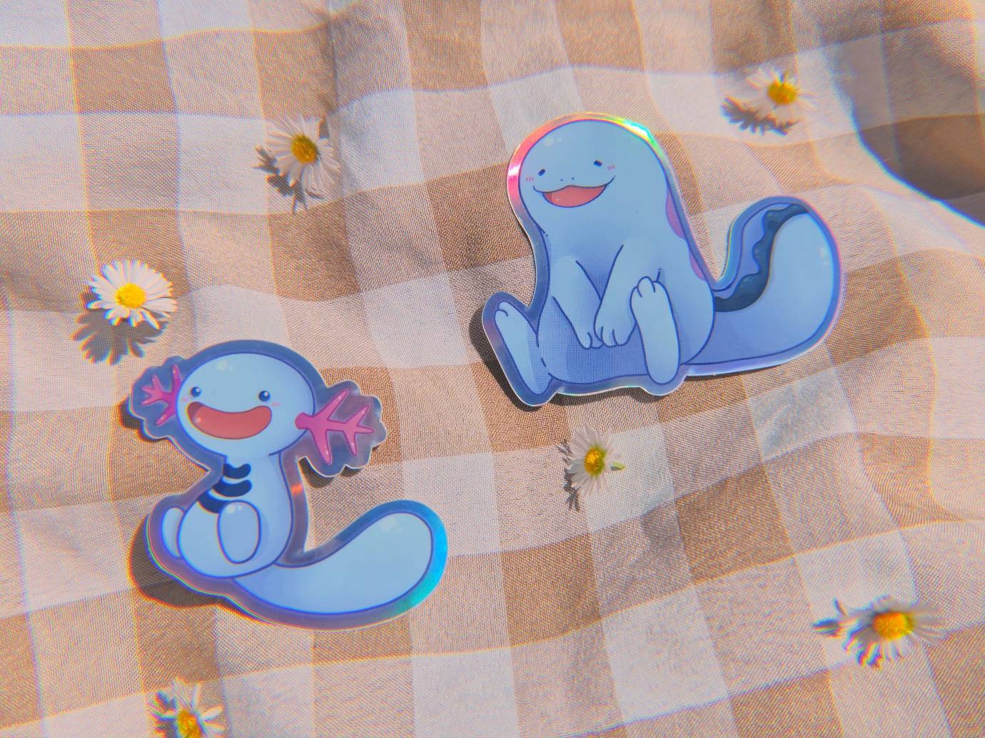 Pokemon Wooper Quagsire Shiny Holographic Glitter Sticker - Etsy
