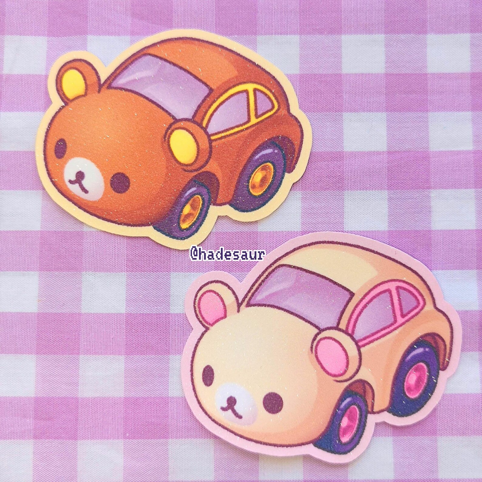 Kuma Bear Car Glitter Stardust Waterproof Sticker, Kawaii, Cute ...