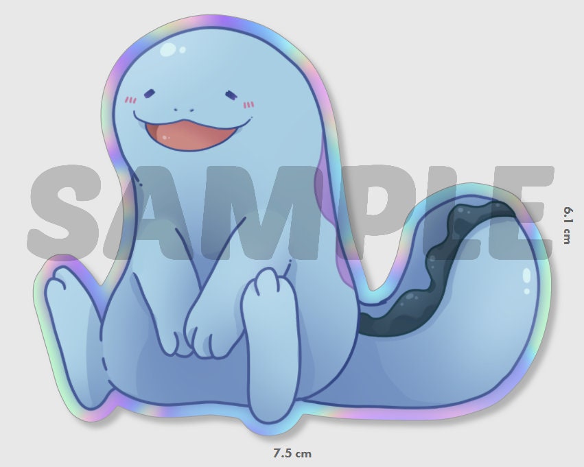 Pokemon Wooper Quagsire Shiny Holographic Glitter Sticker - Etsy UK