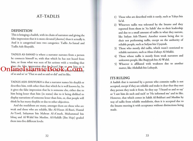 Mustalah Al-hadith the Rules and Terminology of the Science of - Etsy